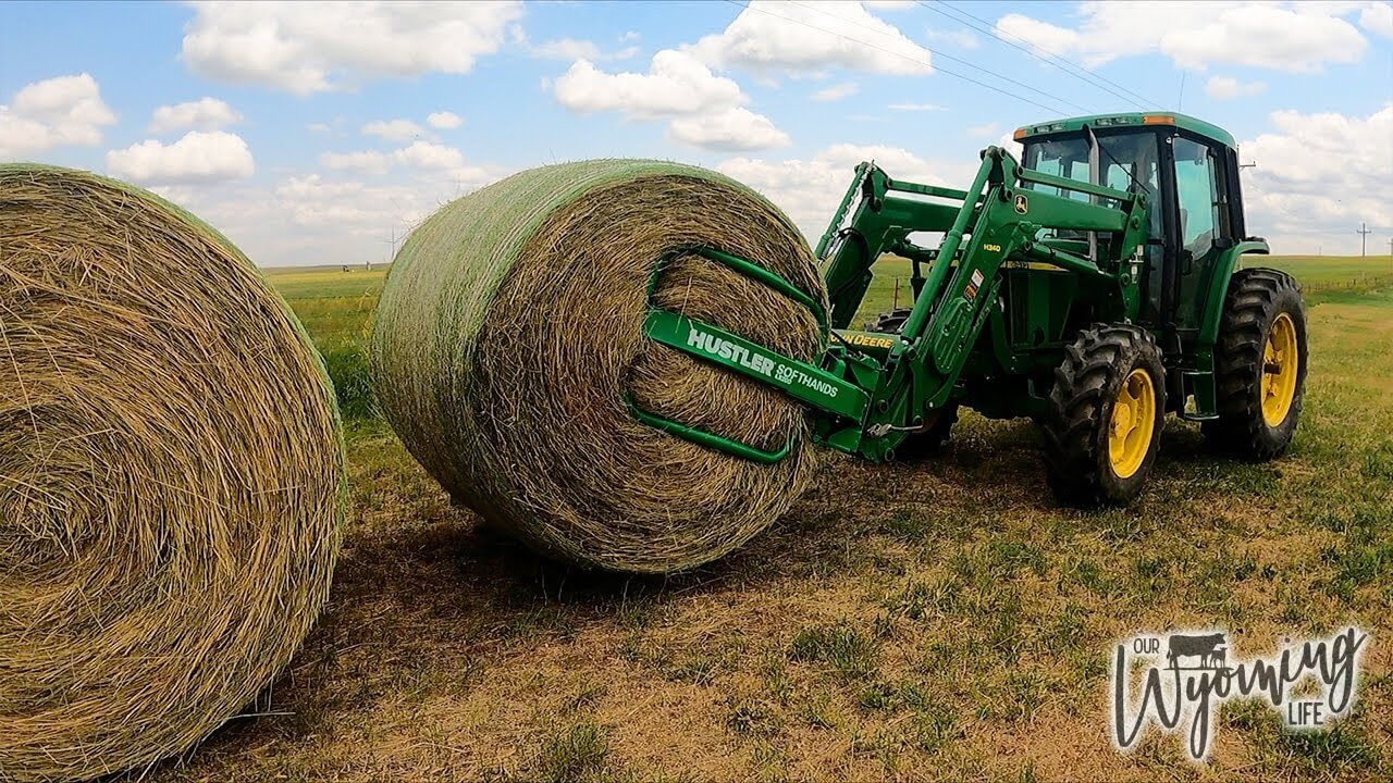 Moving bales with Hustler bale handling attachments on ‘Our Wyoming ...